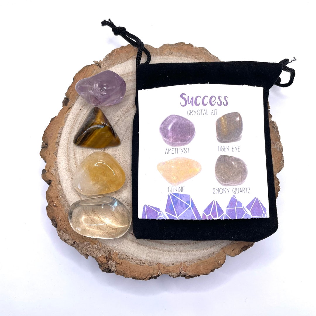 Success Gemstone Kit 4 Tumbled Stones With Info Card and Velvet Bag - Etsy