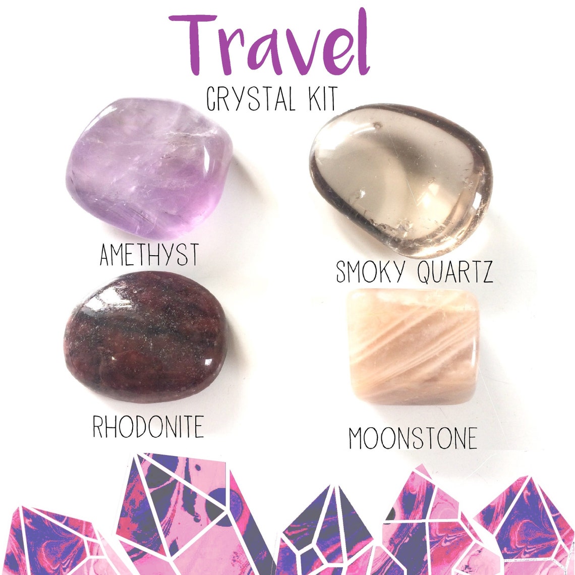 Travel Gemstone Kit 4 Tumbled Stones With Info Card and - Etsy