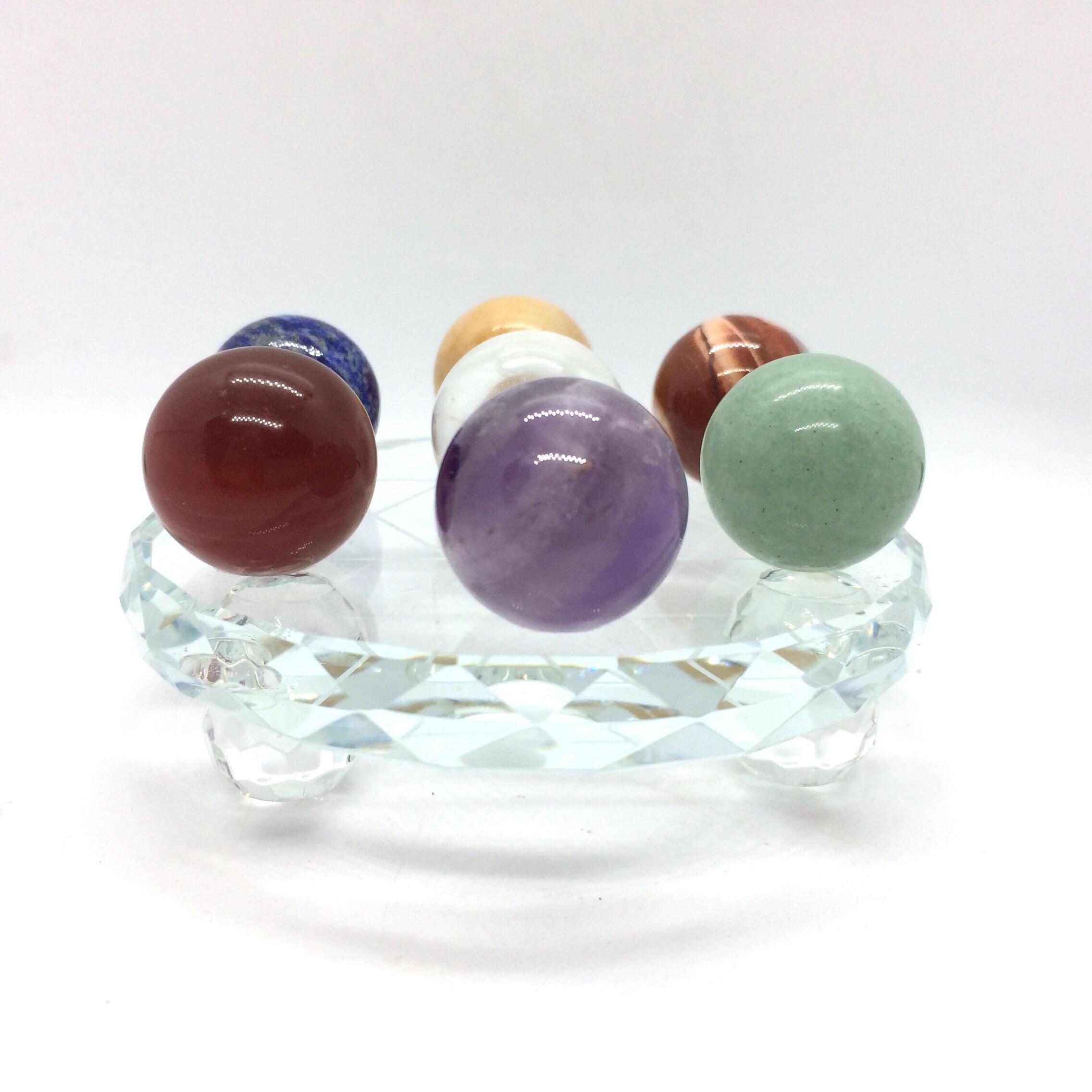 Chakra Spheres on Glass Stand - Etsy UK
