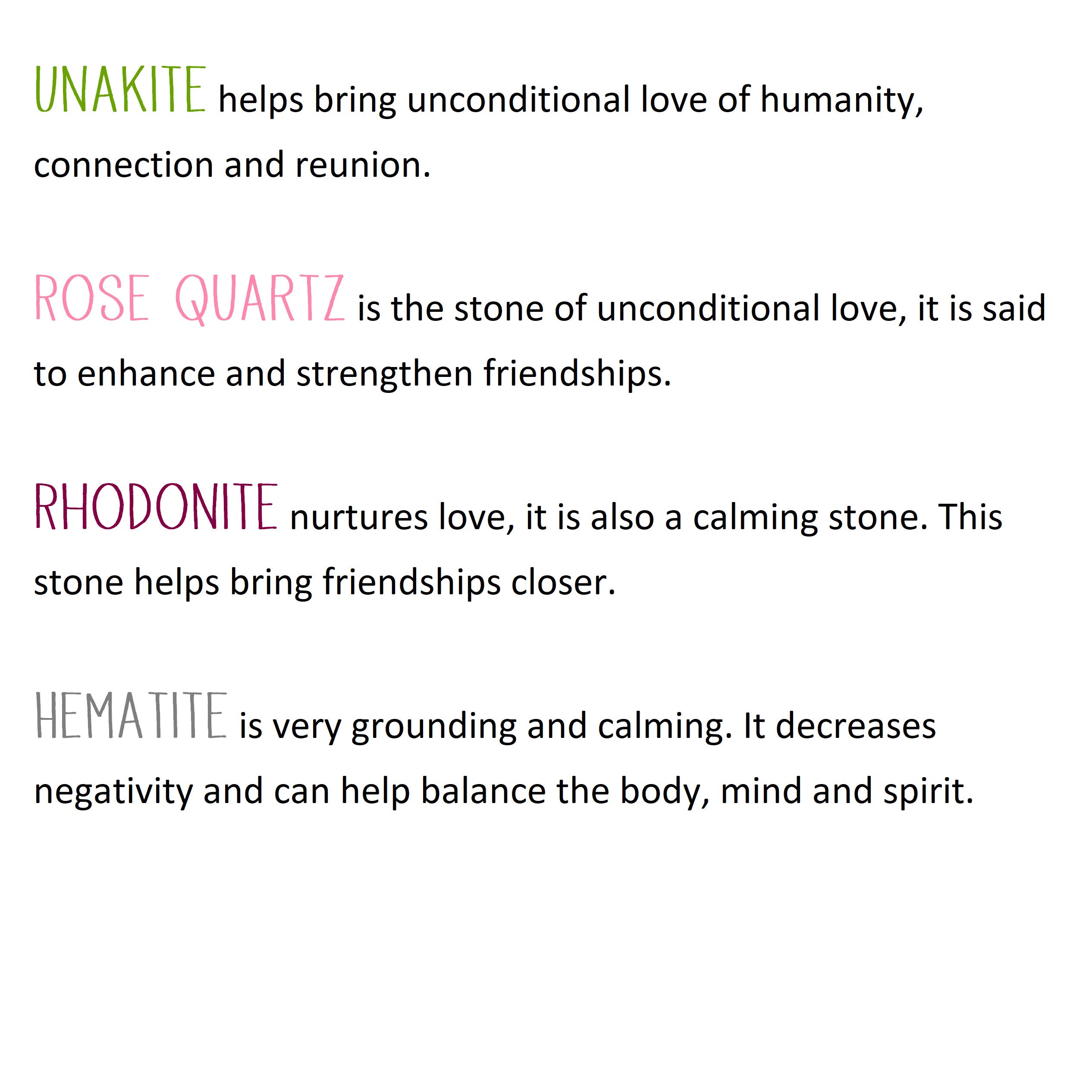 Friendship Gemstone Kit 4 Tumbled Stones With Info Card and - Etsy UK