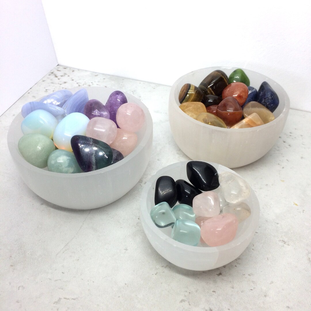 Selenite Bowl Natural for Charging Crystals & Clarity 60mm-95mm - Etsy