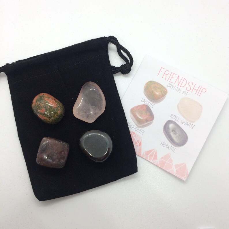 Friendship Gemstone Kit 4 Tumbled Stones With Info Card and - Etsy UK