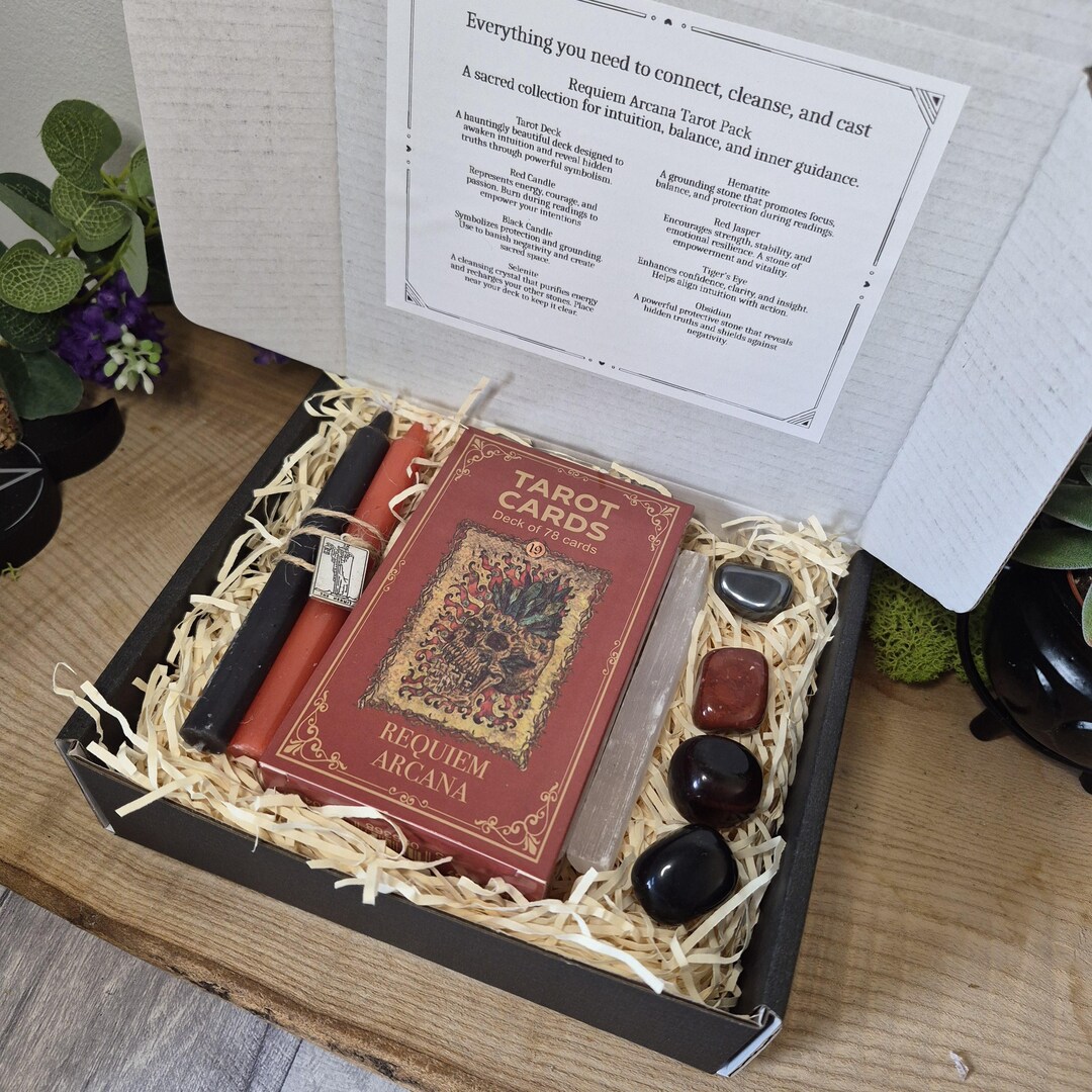 Requiem Arcana Tarot Gift Set – Candle & Crystal Ritual Box - Etsy