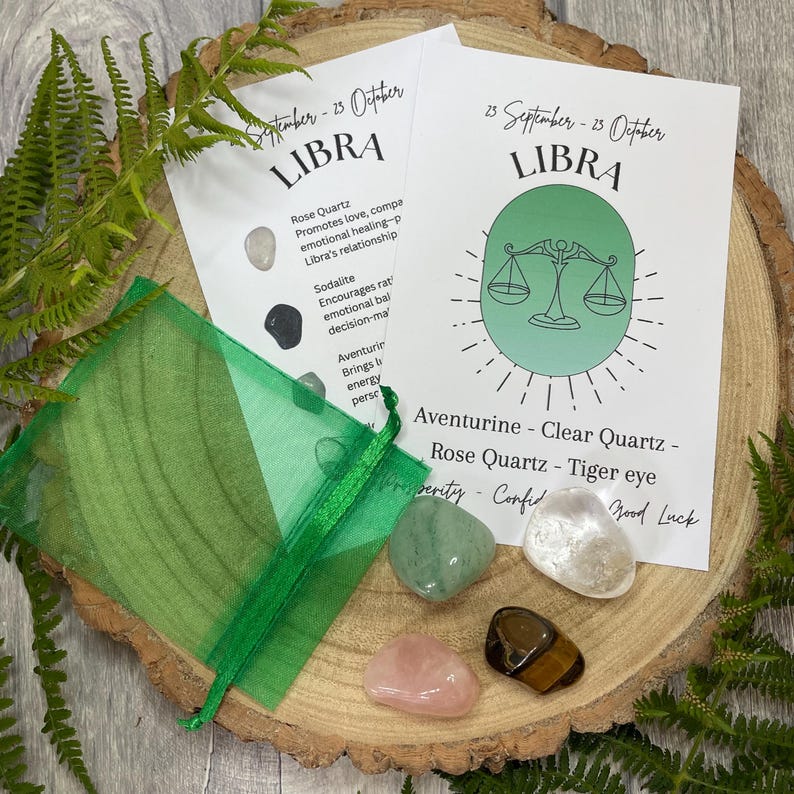 Libra Birthstone Gemstone Kit 23 September - 22 October 4 Tumbled Stones With Info Card and ...
