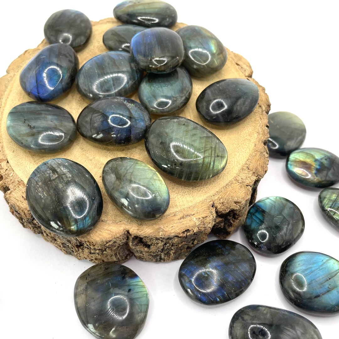 Labradorite Mini Pebble Palm Smoothstone Worry Stone Amulet Blue or ...