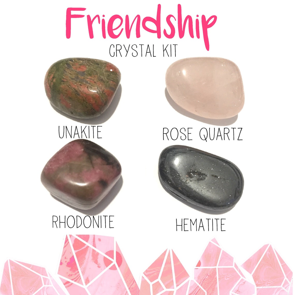 Friendship Gemstone Kit 4 Tumbled Stones With Info Card and - Etsy UK
