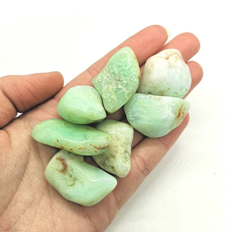 Chrysoprase Green Tumbled Stone Natural 20mm | Etsy