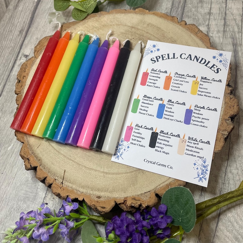 Spell Candles: Protection, Courage, Wisdom, Peace, Love - Set of 1, 4 ...