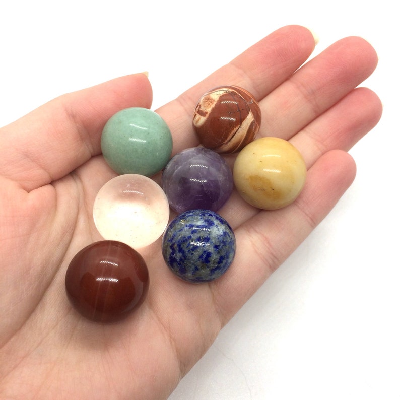 Chakra Spheres on Glass Stand - Etsy UK