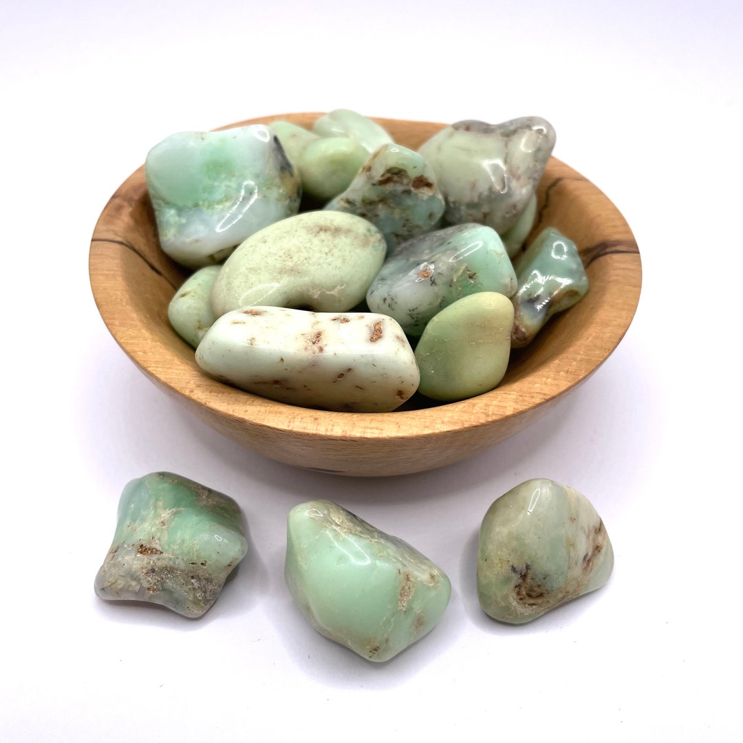 Chrysoprase Green Tumbled Stone Natural 20mm - Etsy