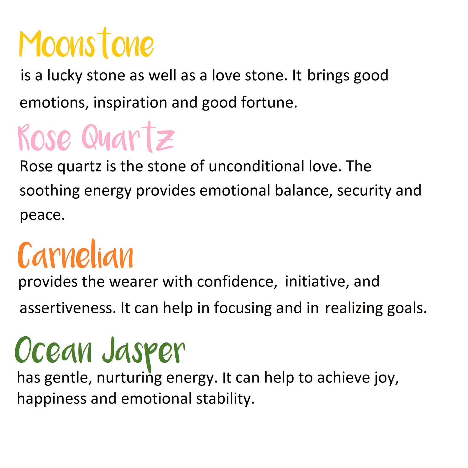 Cancer Birthstone Gemstone Kit 21 June - 22 July 4 Tumbled Stones With ...