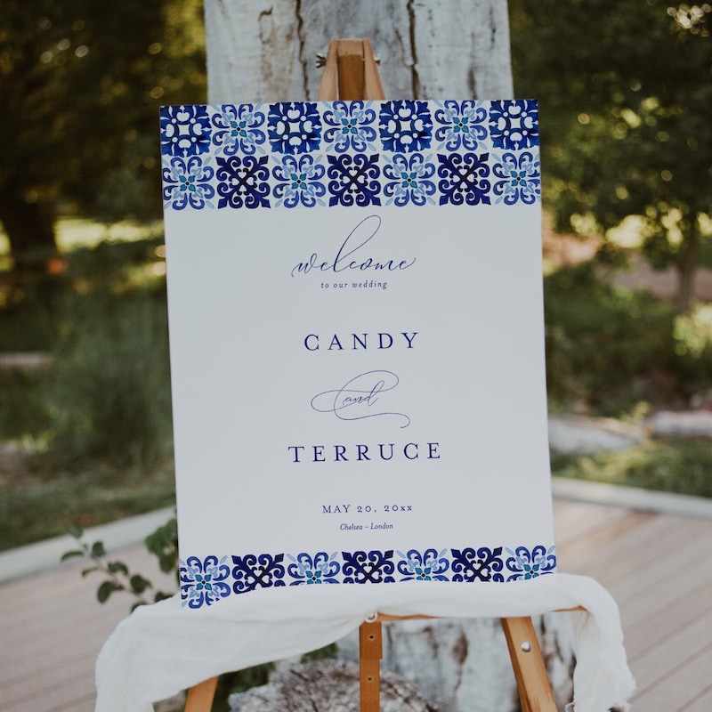 Blue Wedding Sign - Etsy
