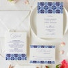 French Blue Wedding Invitation Template, Dusty Blue Wedding Invitation ...