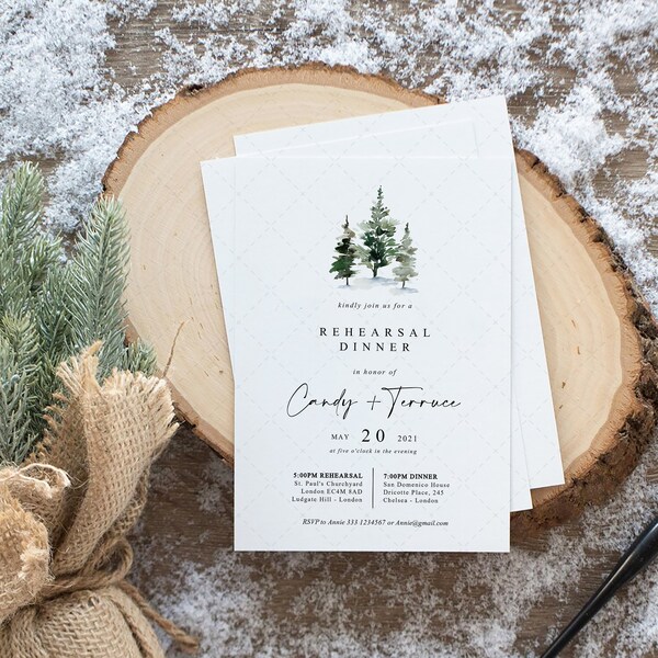 Pine Tree Invitation - Etsy