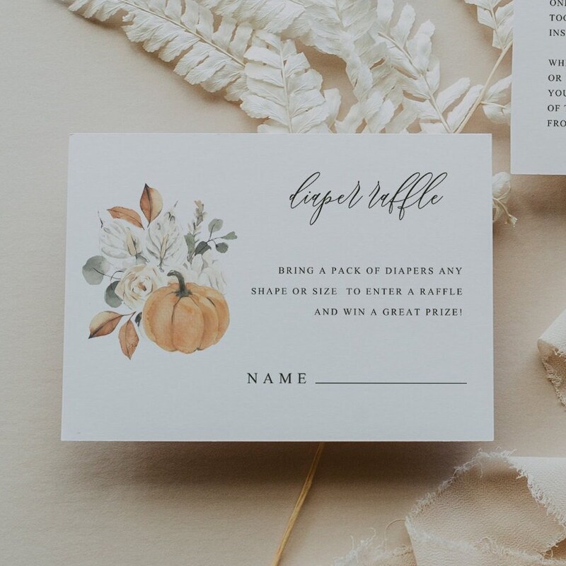 Fall Themed Diaper Raffle Cards - Etsy