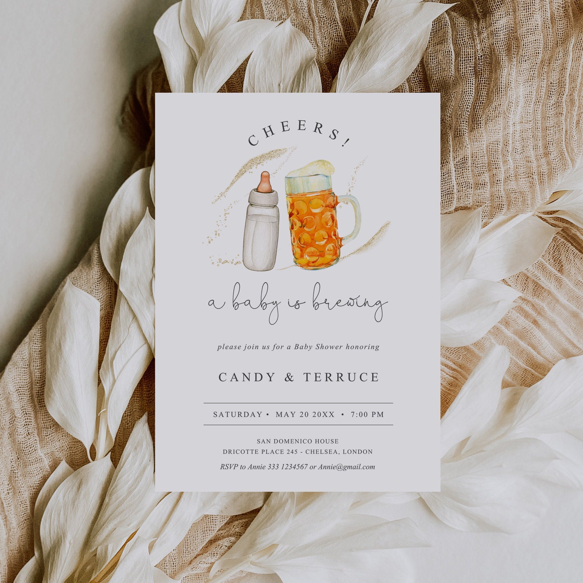 A Baby is Brewing Baby Shower Invitation, Brewery Baby Shower ...