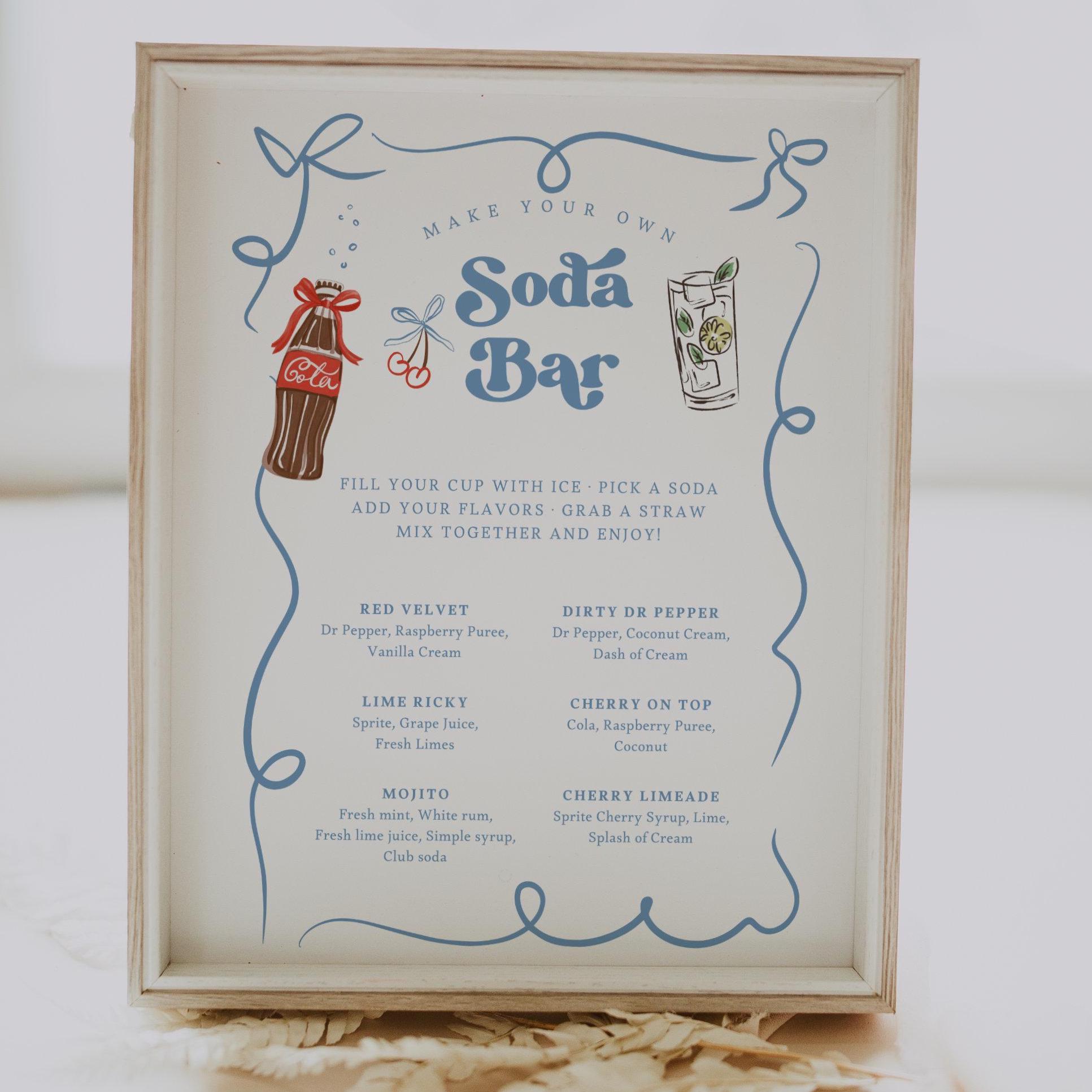 Soda Bar Sign Template, She's Ready to Pop Sign, Soda Bar Menu, Cola ...