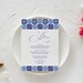 Blue Tile Menu Template, Italian Tile Wedding Menu Template, Portuguese ...