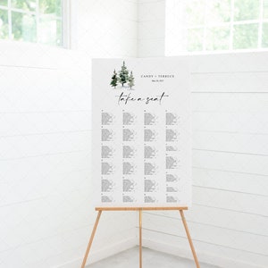 Pine Tree Seating Chart Template, Woodland Forest Alphabetical Seating ...