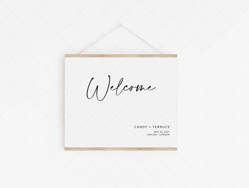 Simple Welcome Sign Template Editable Sign Minimal Simple | Etsy