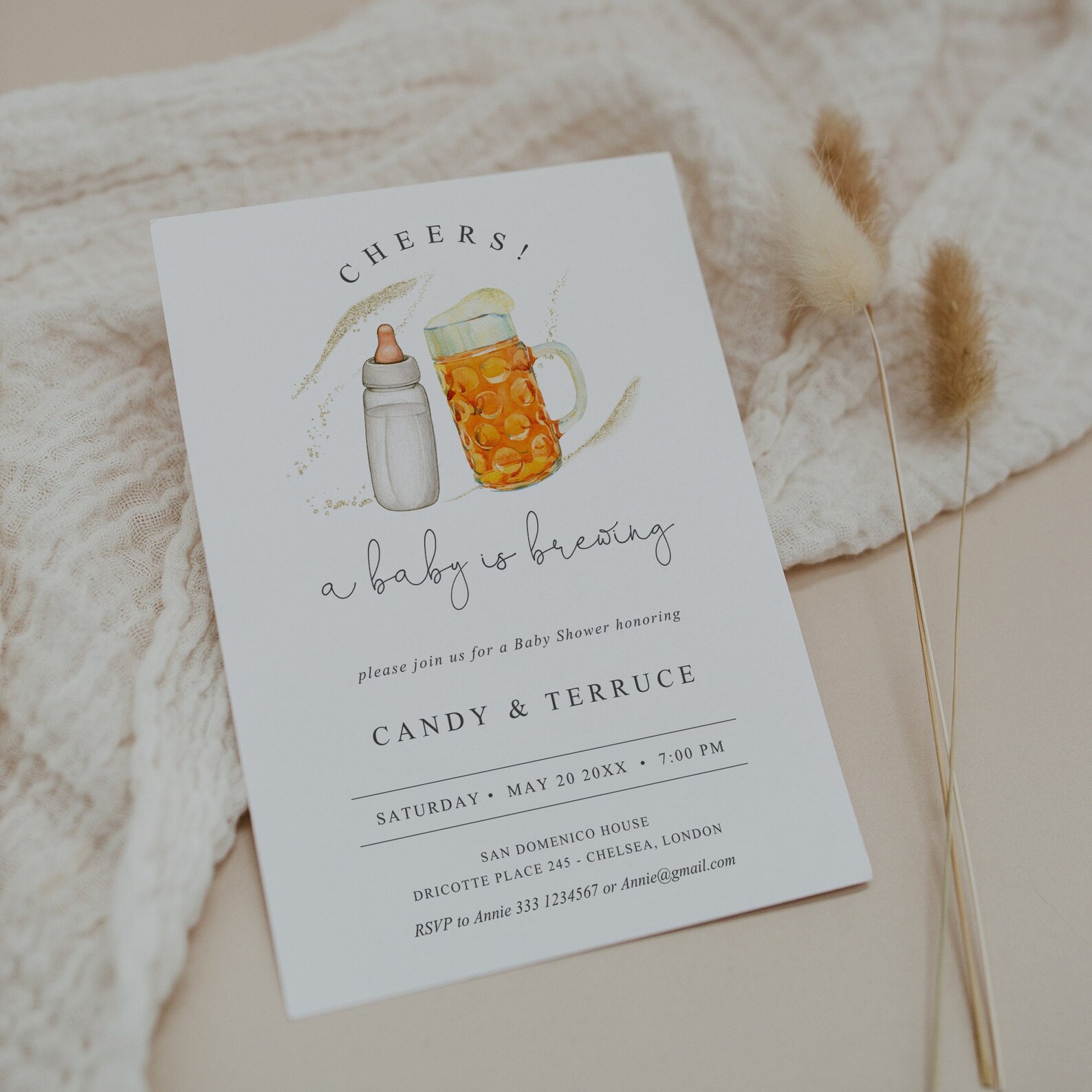 A Baby is Brewing Baby Shower Invitation, Brewery Baby Shower ...