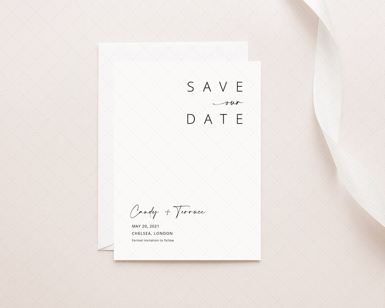 Minimal Save The Date Template Printable Save The Date Etsy