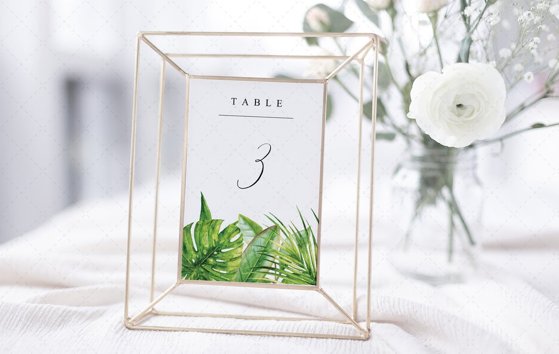 Tropical Table Numbers Template Printable Hawaii Table - Etsy