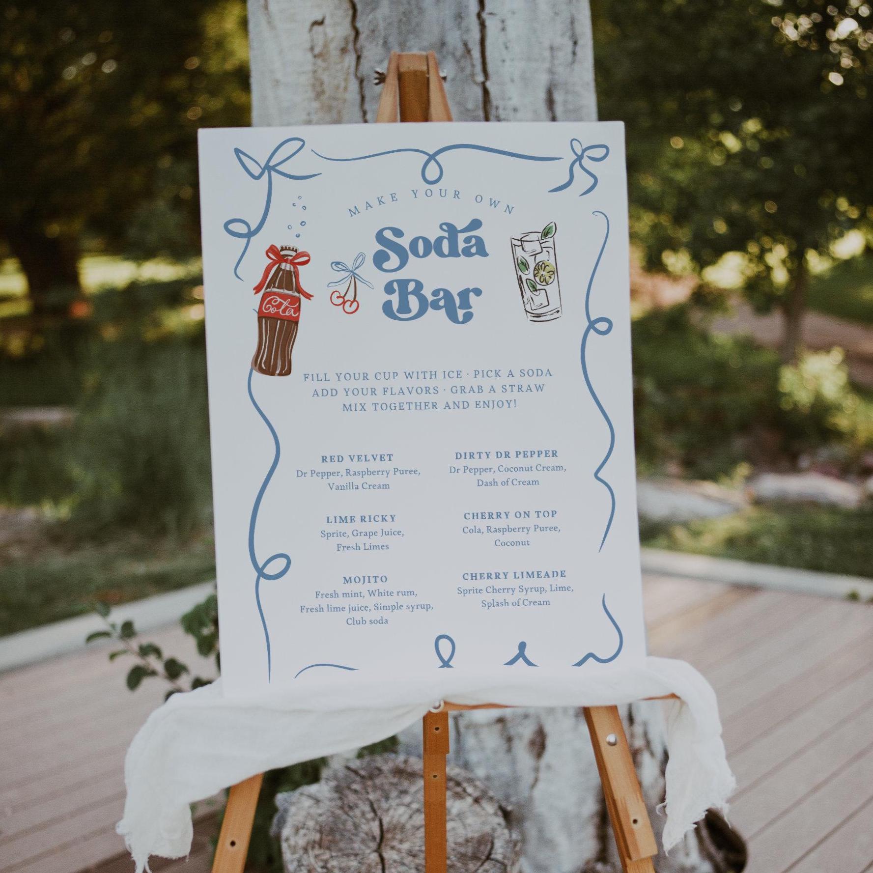 Soda Bar Sign Template, She's Ready to Pop Sign, Soda Bar Menu, Cola ...
