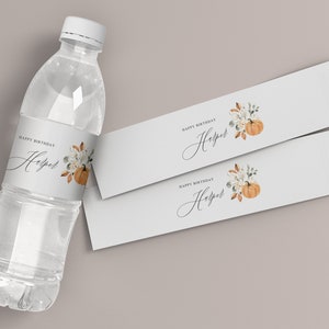 Fall Pumpkin Water Bottle Labels Template, Fall Water Bottle Label ...