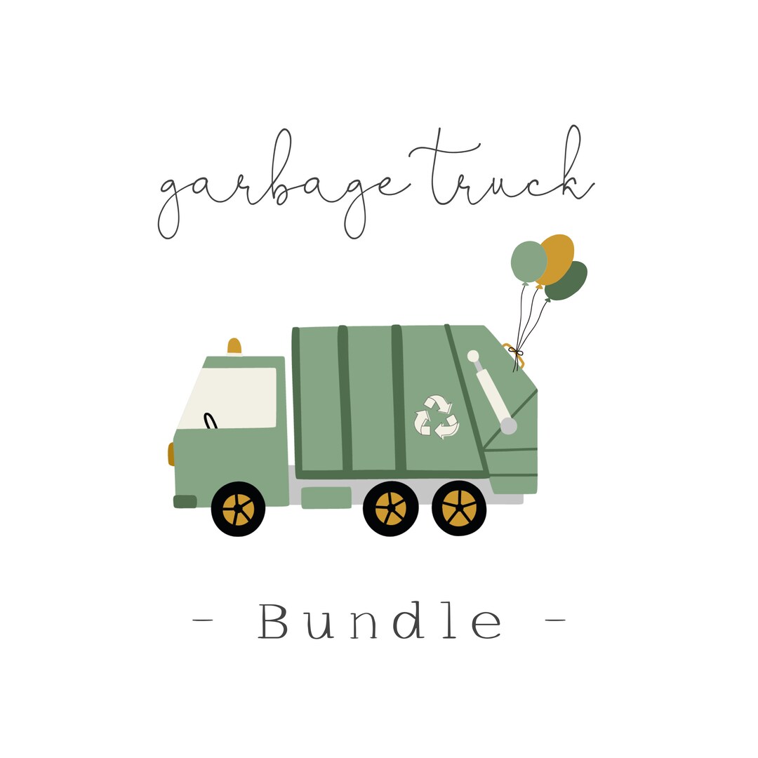 Garbage Truck Birthday Bundle, Trash Bash Birthday Bundle Template ...