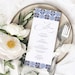 Blue Tile Menu Template, Italian Tile Wedding Menu Template, Portuguese ...