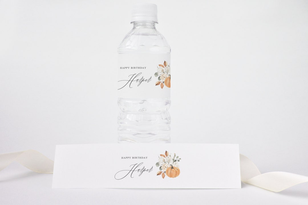 Fall Pumpkin Water Bottle Labels Template, Fall Water Bottle Label ...