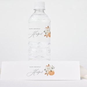 Fall Pumpkin Water Bottle Labels Template, Fall Water Bottle Label ...