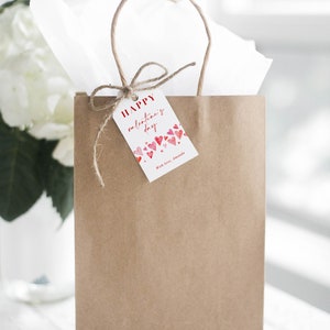 Hearts Valentine's Day Gift Tag Template, Happy Valentine's Day Gift ...
