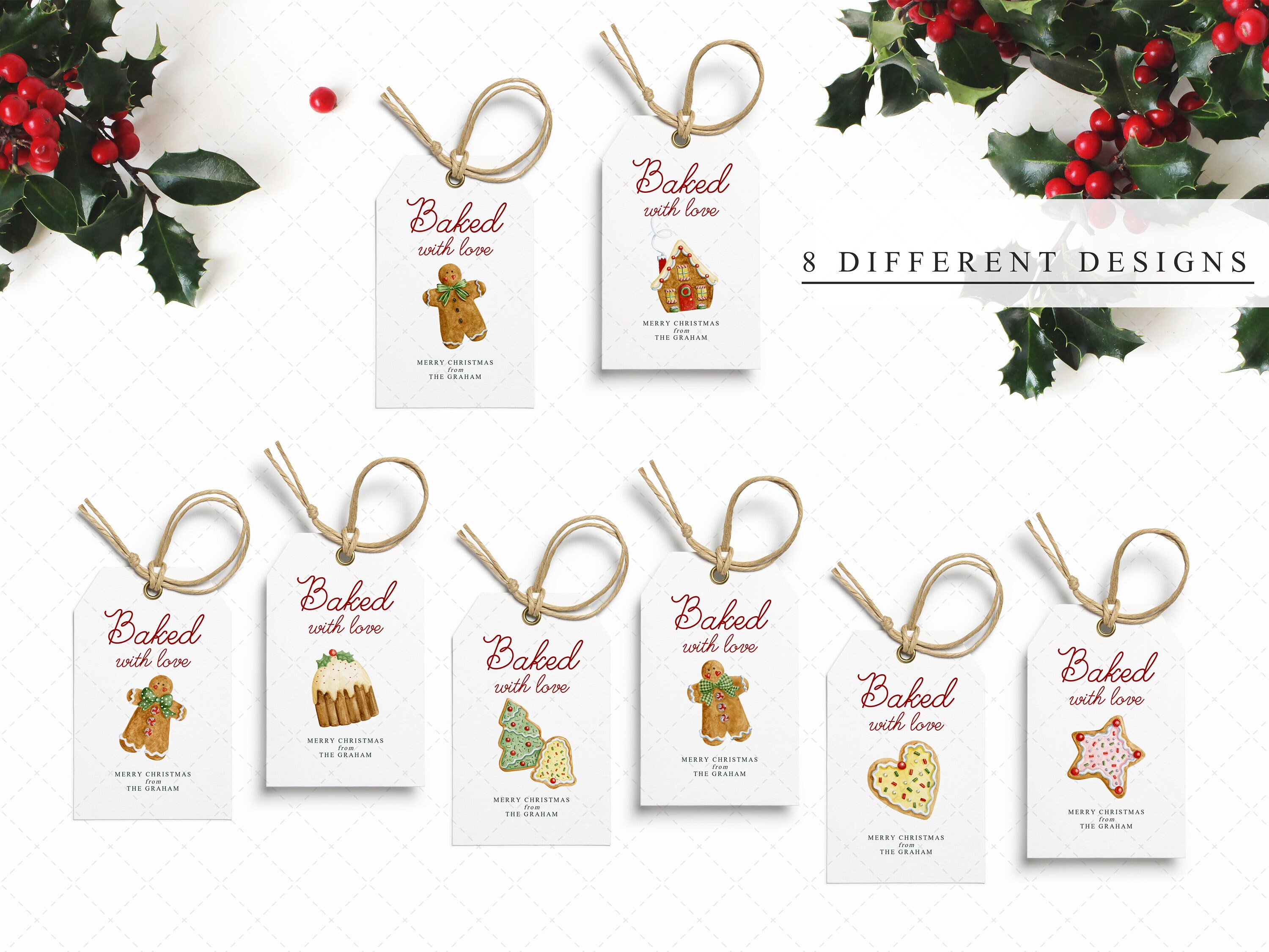 Plantilla de etiquetas de galletas de Navidad, etiqueta de regalo de ...