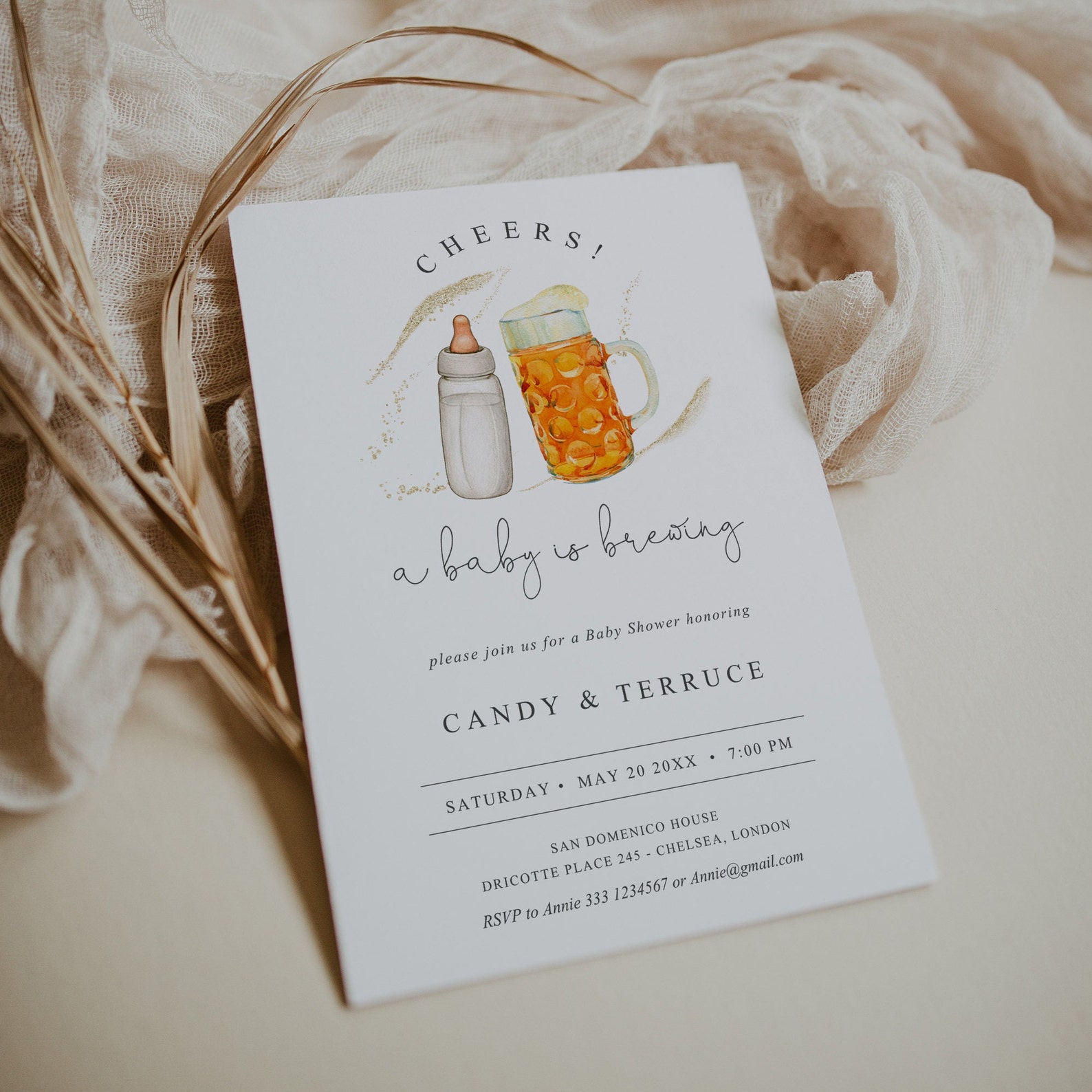 A Baby is Brewing Baby Shower Invitation, Brewery Baby Shower ...