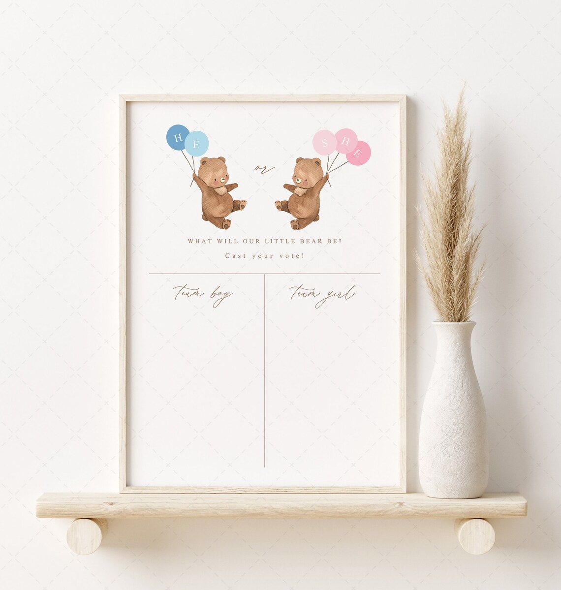 Bear He or She What Will Baby Be Sign Gender Guess Board He - Etsy