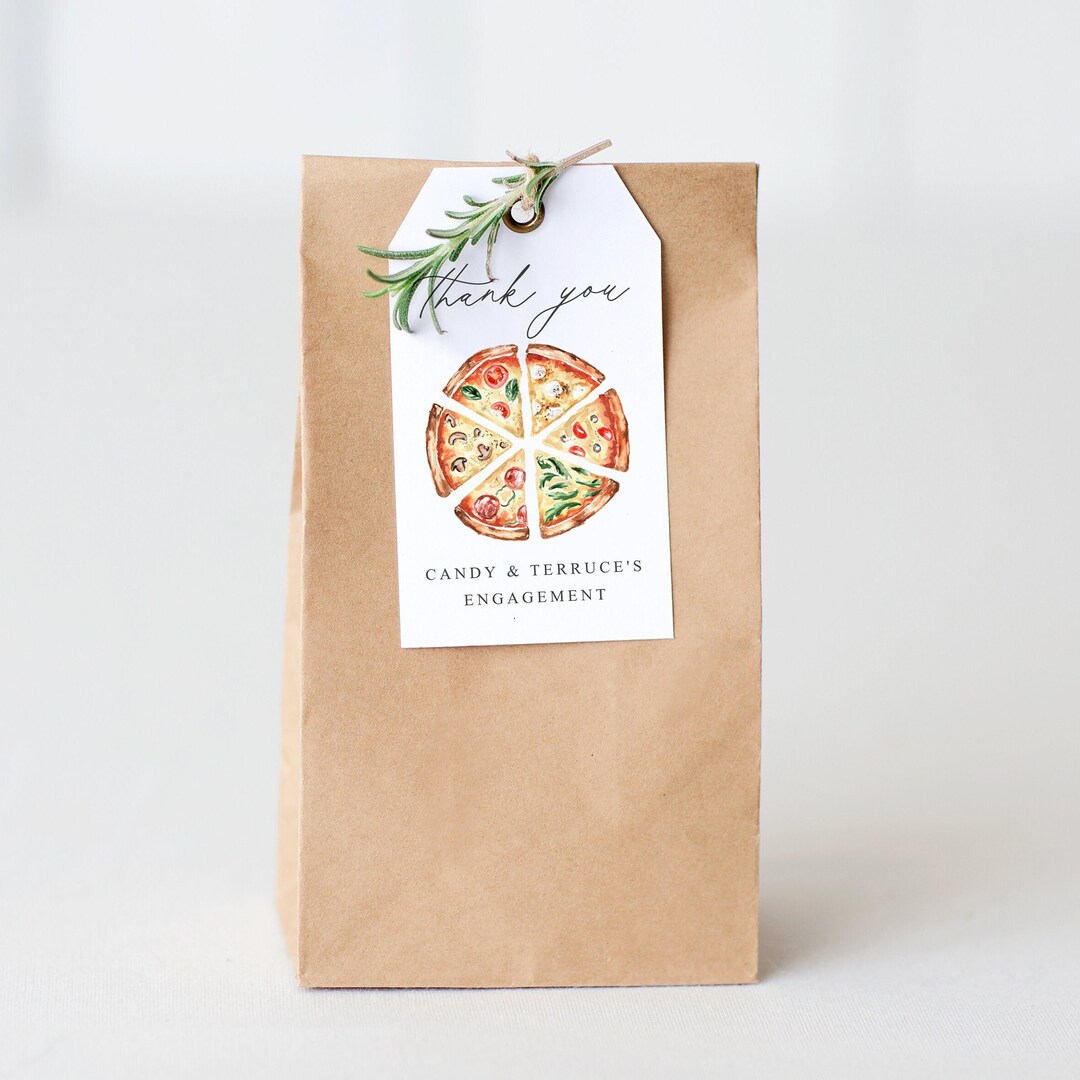 Pizza Thank You Tags, Love and Pizza Gift Tags, Pizza Party Favors ...