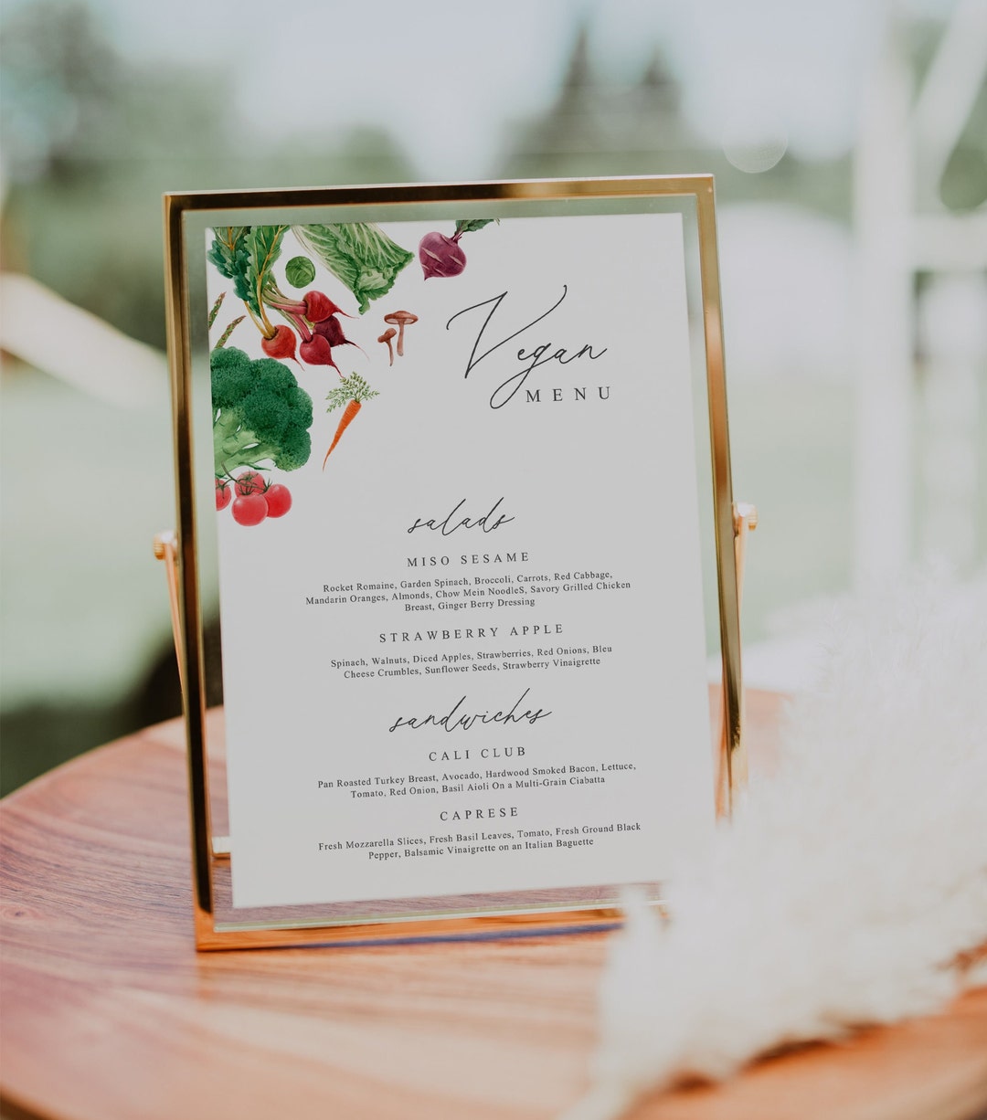 Vegan Menu Sign Vegetarian Bar Menu Template Vegetables - Etsy