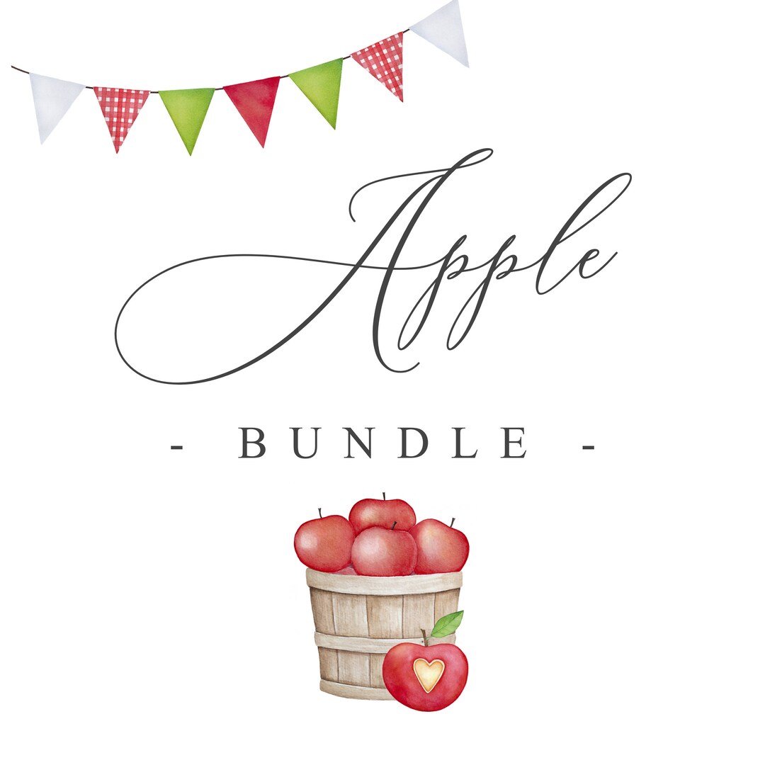 Apple Birthday Bundle, Apple First Birthday Bundle Template, Girl ...