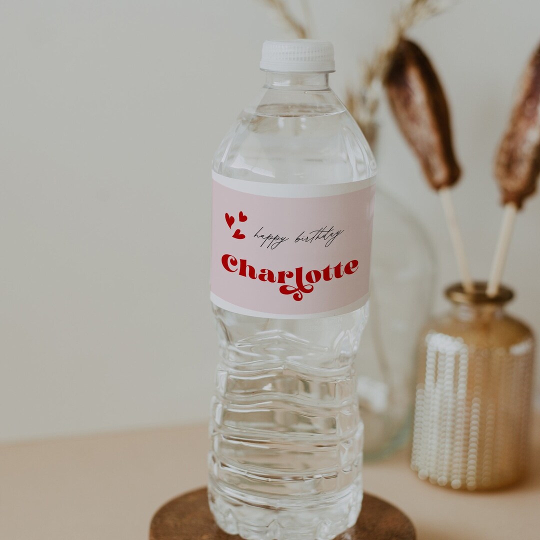 Valentine's Water Bottle Labels Template, Water Bottle Label Party ...