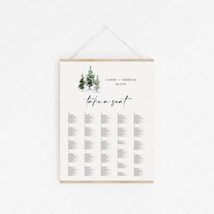 Pine Tree Seating Chart Template, Woodland Forest Alphabetical Seating ...
