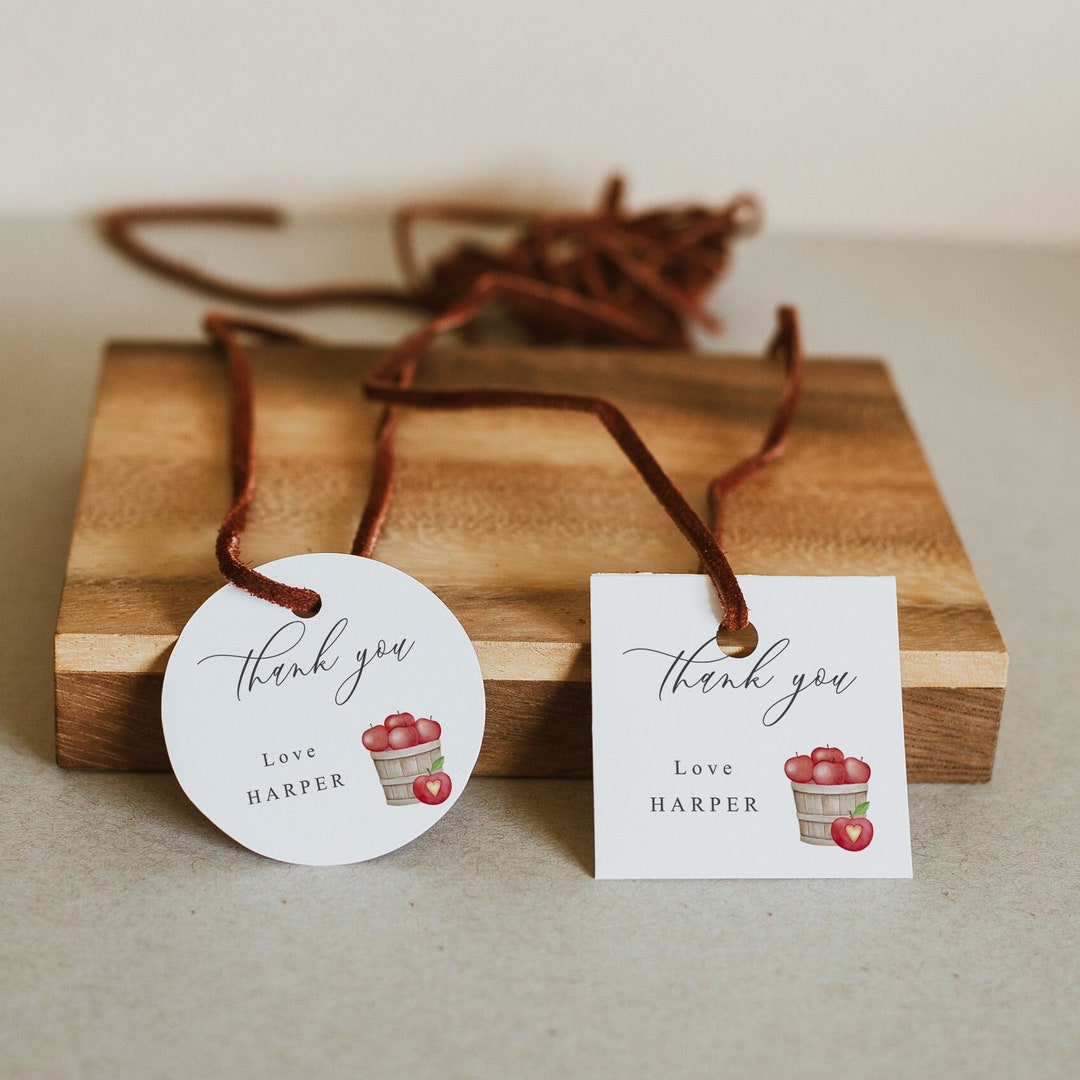 Apple Thank You Tag Template, Editable Apple Party Favor Tag, Sweet ...
