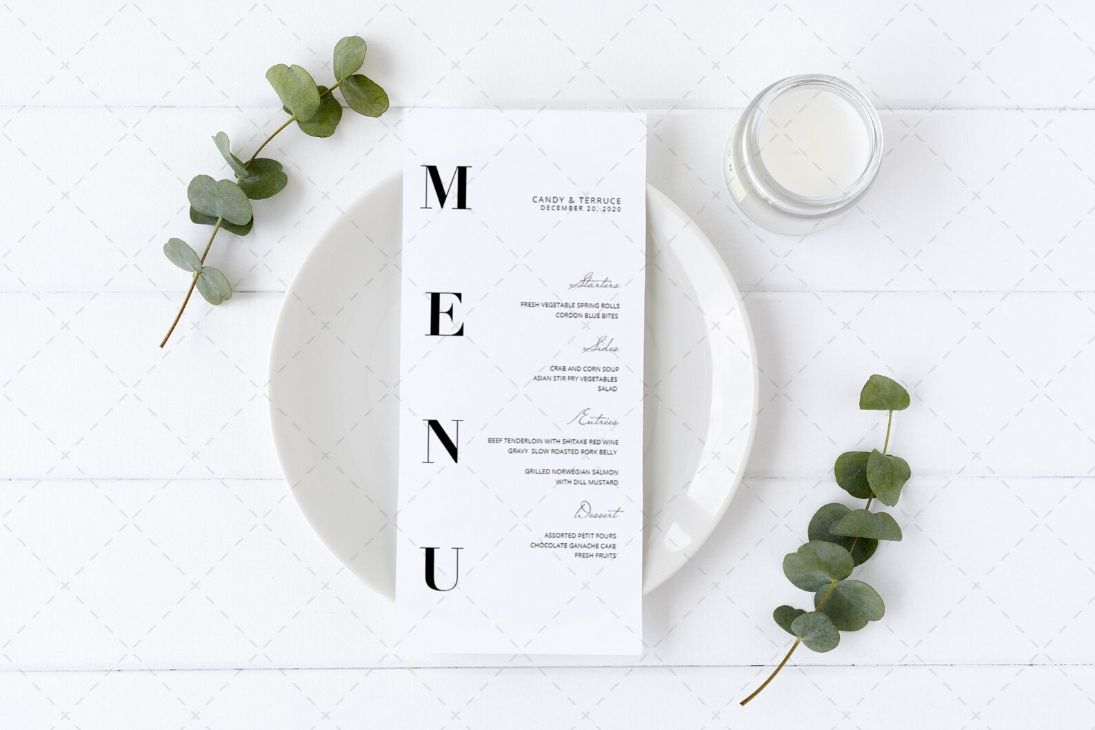 Wedding Menu Template Modern Menu Cards Template Minimal | Etsy