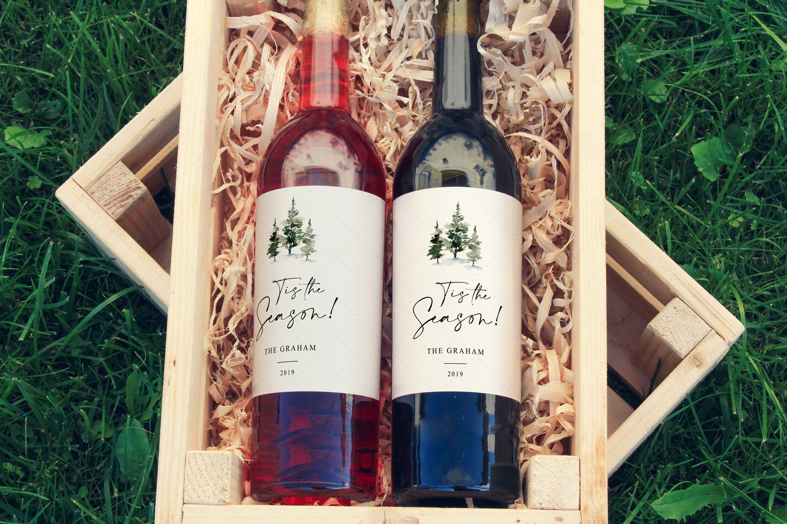 Pine Tree Wine Label Template, Editable Winter Wine Label, Woodland ...