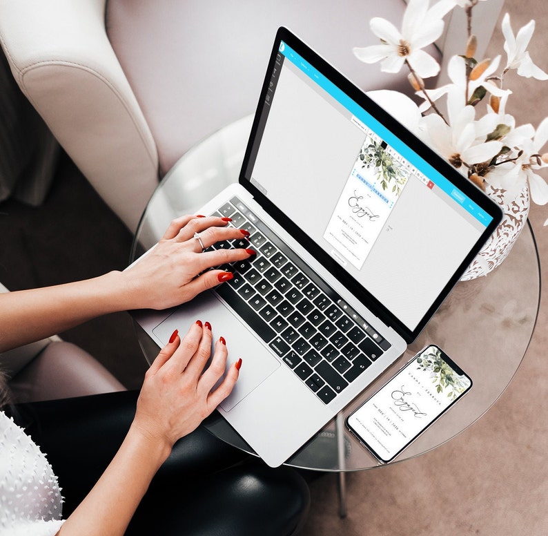 Digital Engagement Party Invitation Electronic Greenery - Etsy