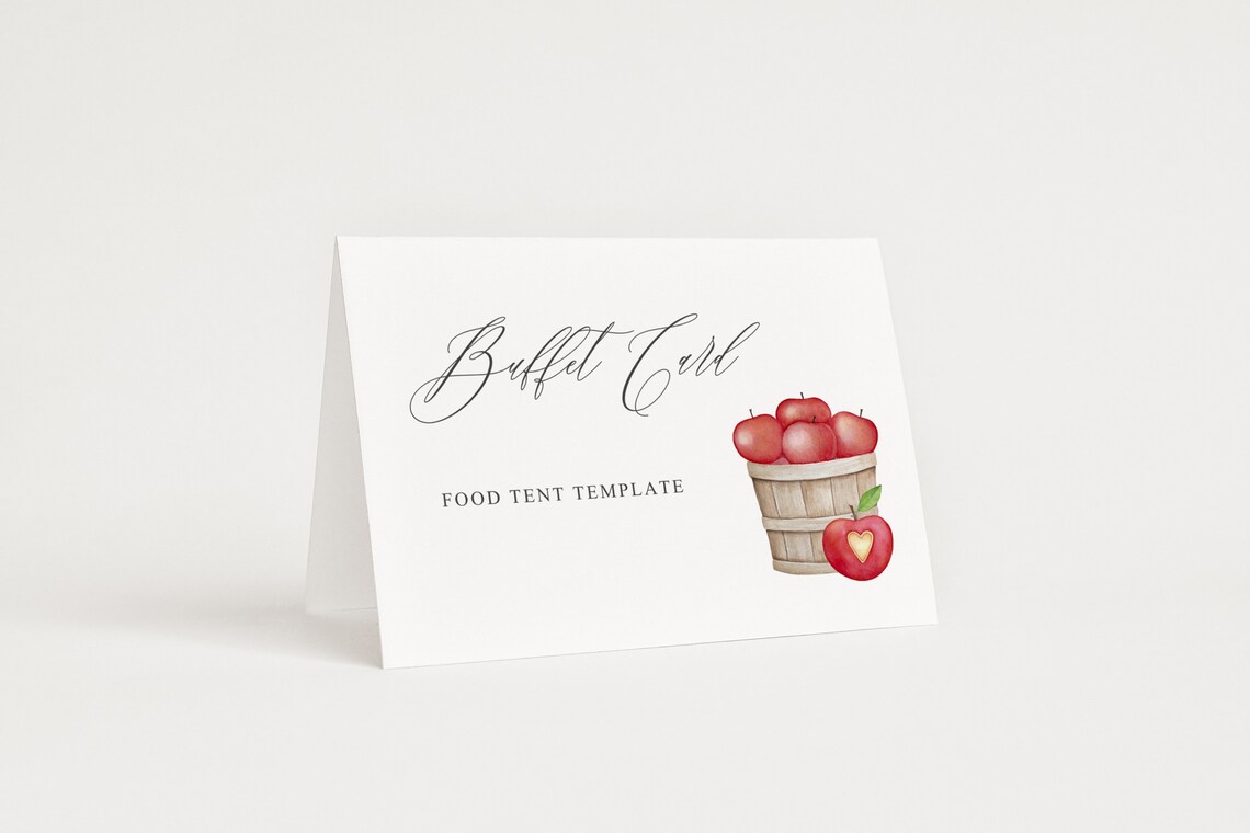 Apple Food Tent Cards Template, Fall Food Tents Cards Party, Apple ...