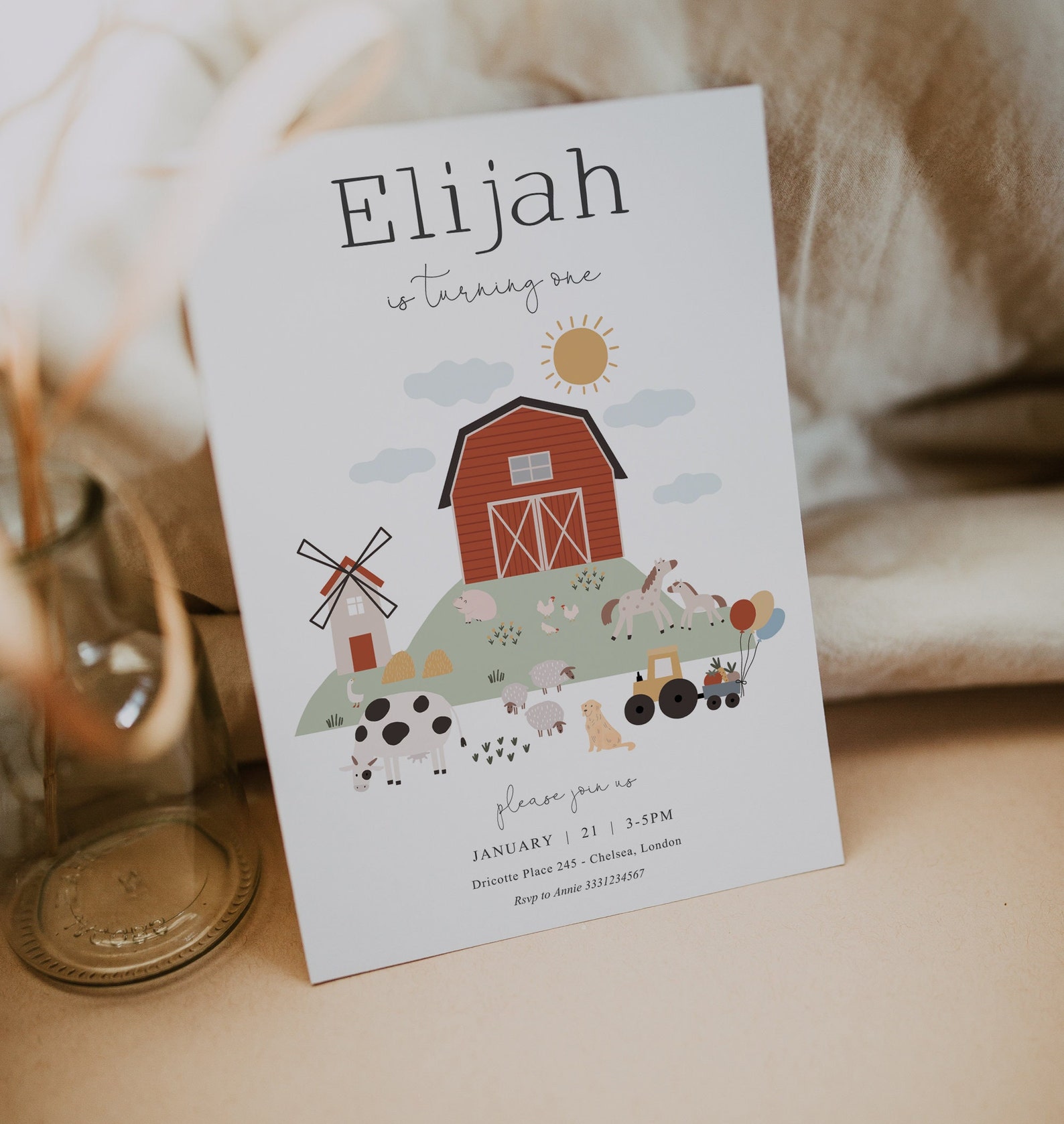 Farm Birthday Invitation Template, Barn Birthday Invitation, Farm ...