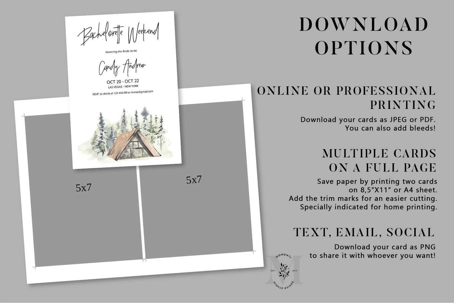 Cabin Bachelorette Weekend Invitation Template Pine Tree | Etsy