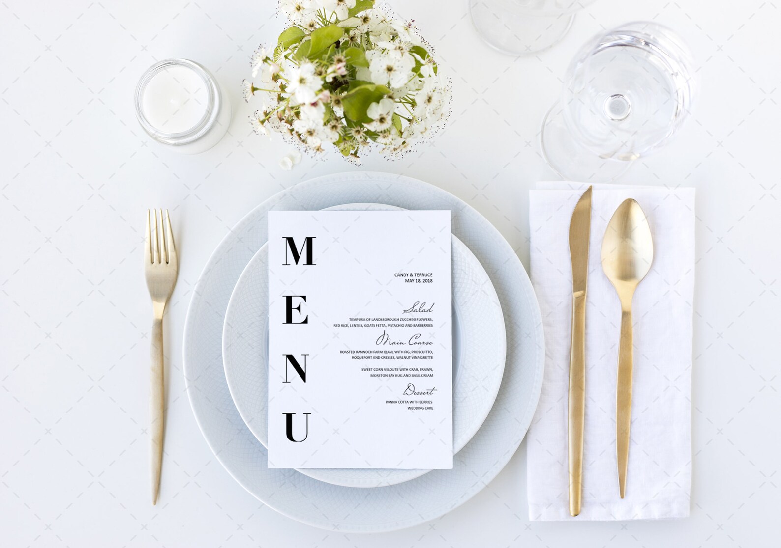 Wedding Menu Template Modern Menu Cards Template Minimal | Etsy